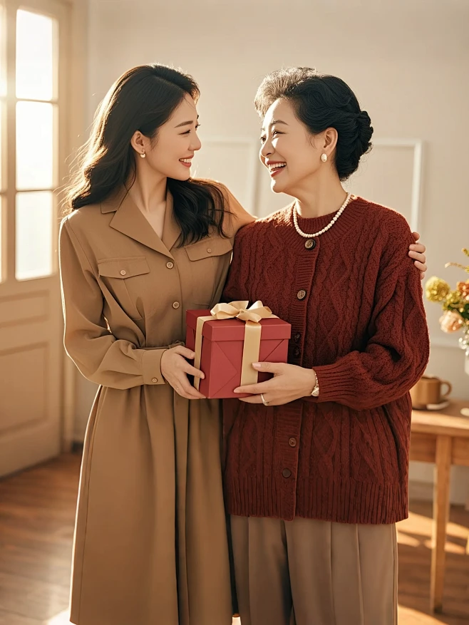 母女送礼-花瓣网