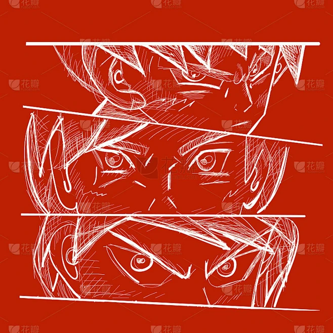 Japanese anime vector素材-花瓣网