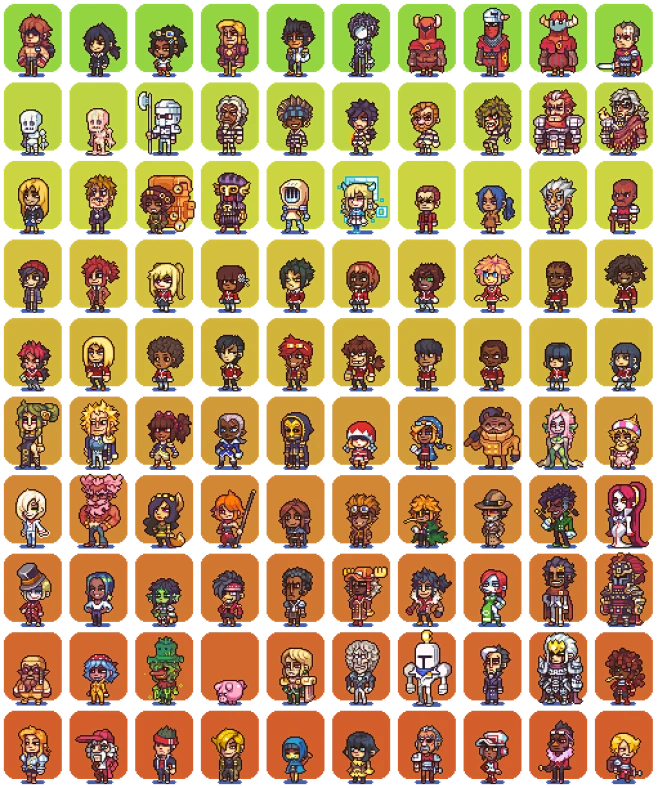 100 Hero oh Hero character sprites by Neoriceisgood-花瓣网