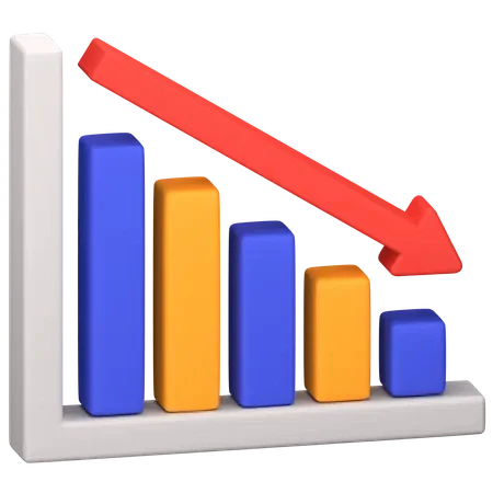 Decrease Chart 3D Icon-花瓣网