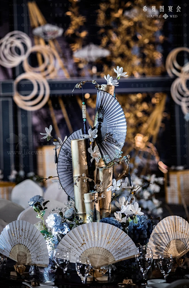 希雅图宴会-湖南长沙枫林宾馆 青律·韶光丨浓墨重彩的一场低层高新中式-真实婚礼案例-希雅图宴会作品-喜结网-花瓣网