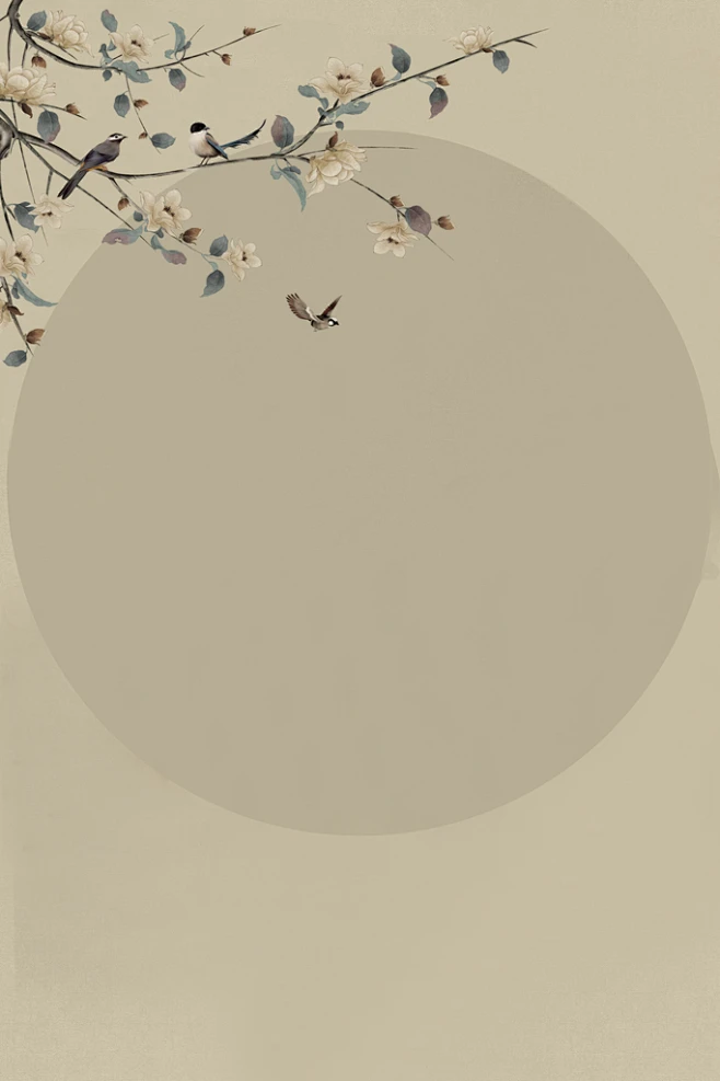 工笔画展板背景设计-花瓣网
