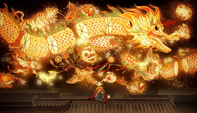 新年第一张画张喜团团～ _观火OL__插画师作品_涂鸦王国gracg.com-花瓣网