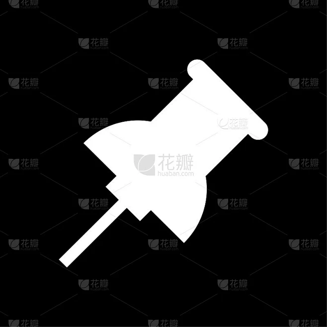 Pin icon vector white素材-花瓣网