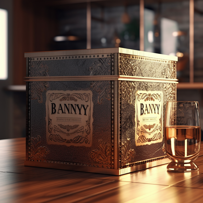Lihe_Brandy_box_packaging_display_metal_texture_metal_edges_hig ...