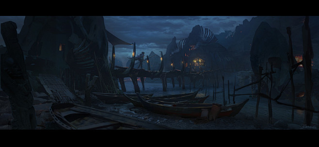 Bone Village at Night-花瓣网