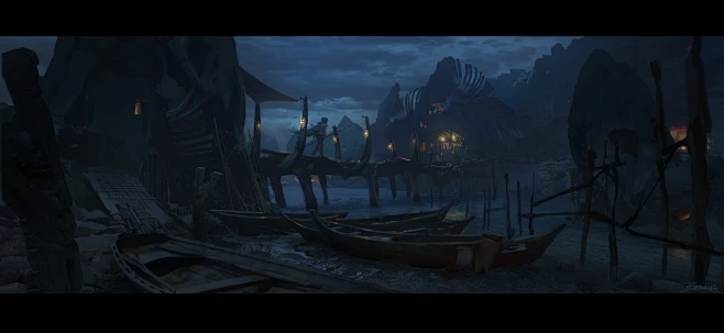 Bone Village at Night-花瓣网