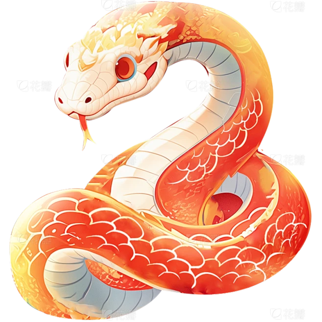 蛇年春节国风喜庆生肖蛇元素素材-花瓣网
