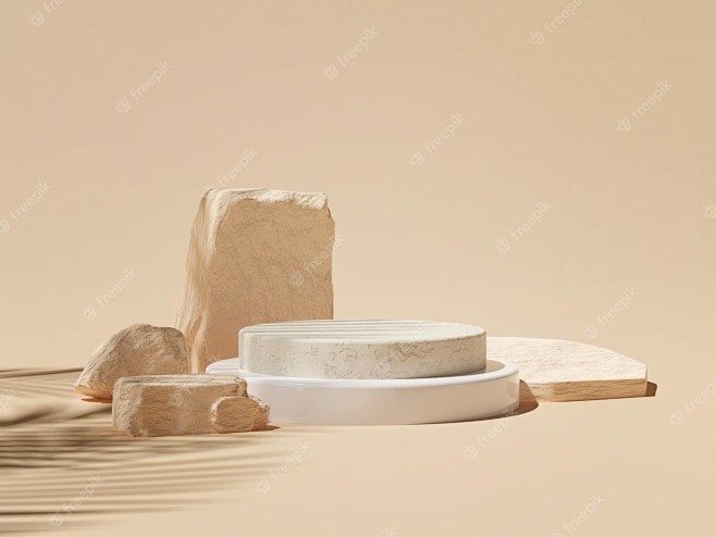3d-render-of-small-stone-forming-a-product-podium-showcase-of-beauty ...