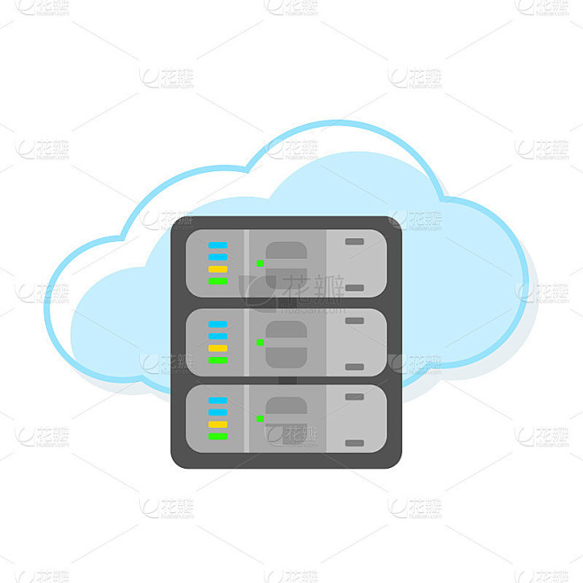 服务器云图标矢量插图