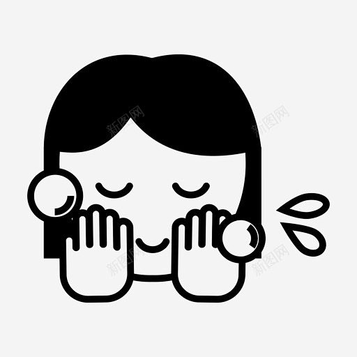 洗脸洁面图标 创意素材