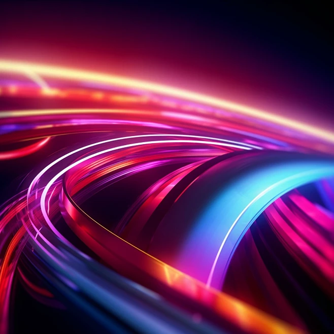Abstract neon light trails, award winning studio photography ...