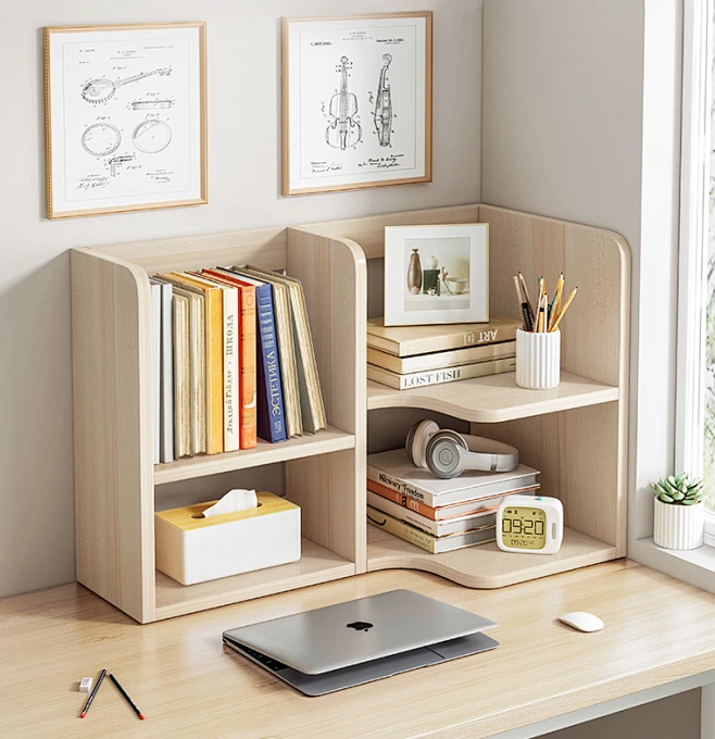 简易桌上书架学生宿舍桌面收纳架办公桌多层置物架书桌转角小书柜-tmall.com天猫-花瓣网