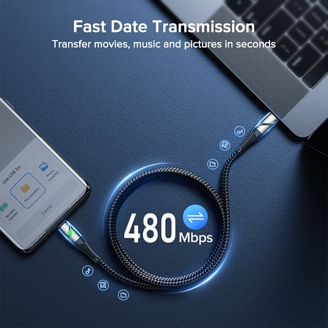 5.86US $ |QOOVI 100W USB C to USB Type C Cable PD Quick Charge 4.0 Fast ...