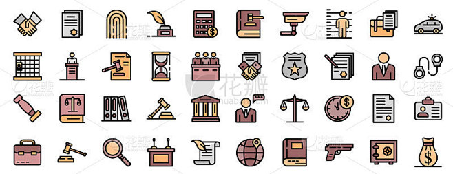 律师图标矢量平面