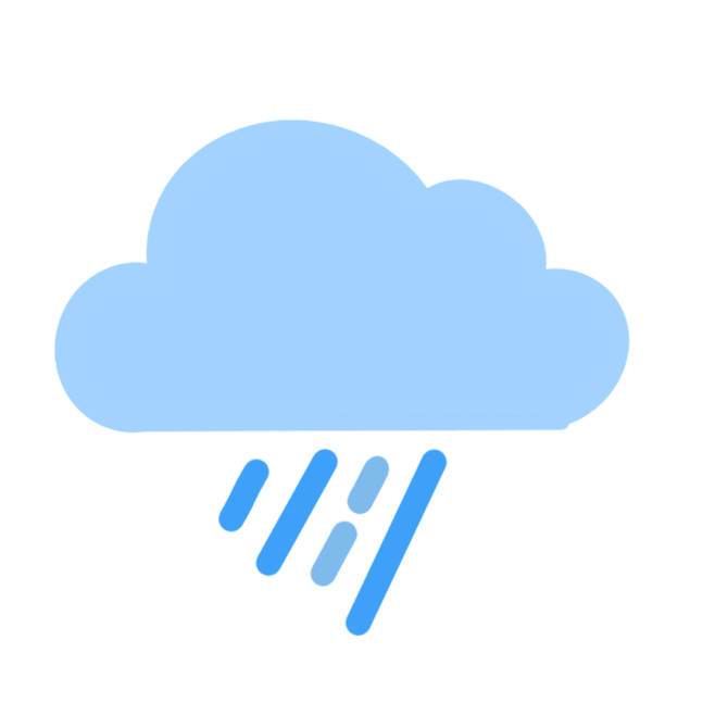 千库网_蓝色云朵下雨标志可爱天气图标_元素编号13204842