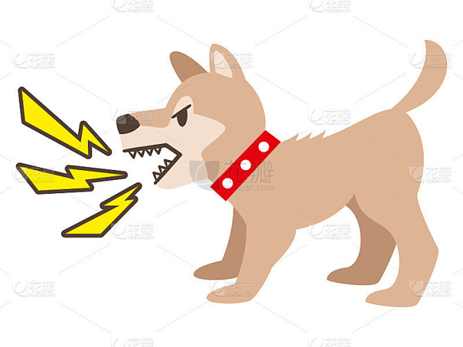简单的狗吠平面插图