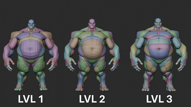 Tank Character Anatomy Blockout ( 4 Levels )-花瓣网