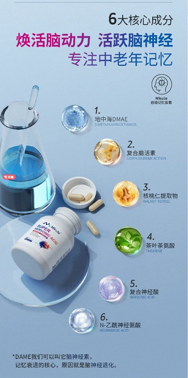 Mkule美国原装进口复合神经酸专注中老年大脑记忆力PS脑活素胶囊-tmall.com天猫-花瓣网