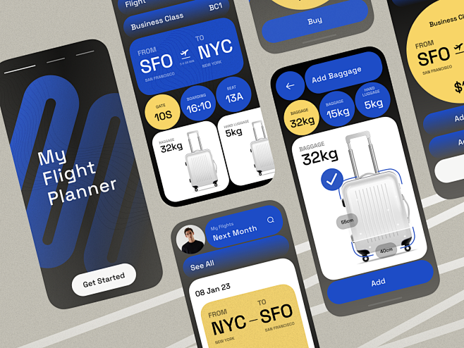 Aviation mobile app by Anastasia Golovko on Dribbble