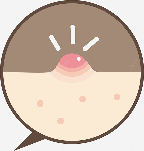 长痘痘肉色圆形标签免抠png素材_新图网ixintu.com