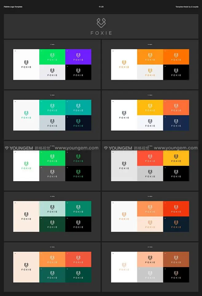 50款专业品牌vi标识logo标志设计配色方案颜色组合ps素材提案模板下载_颜格视觉-花瓣网