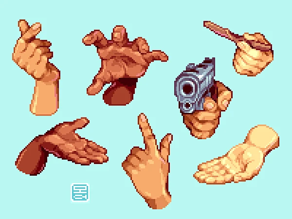 handing hands to hand it hands hand sharnds Pixel Art Hands, Anatomy ...