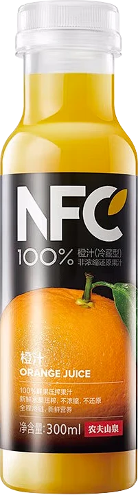 农夫山泉 NFC100%橙汁(冷藏型)300ml-花瓣网