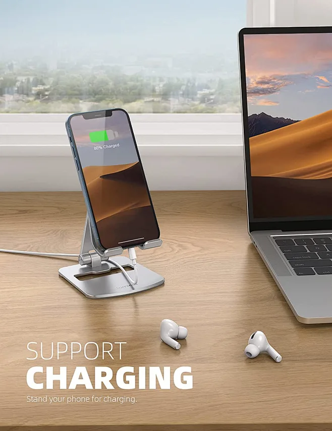 Amazon.com: [ ] Aluminum Stable Large Base Phone Stand Holder for Desk ...