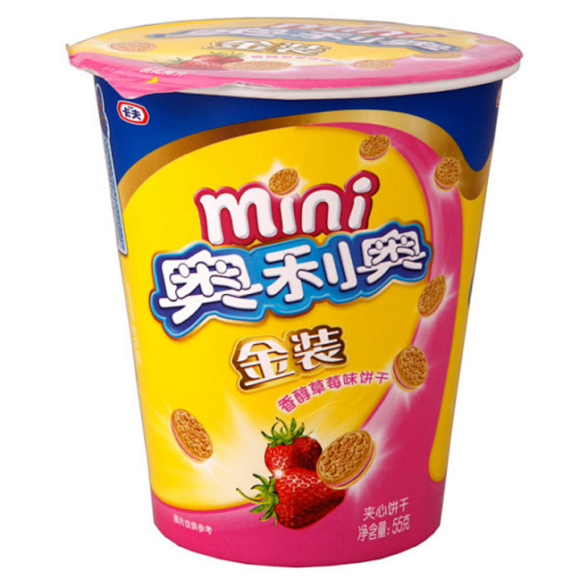 奥利奥 Mini迷你 55g/杯装 夹心饼干 金装草莓味【图片 价格 品牌 报价】-京东