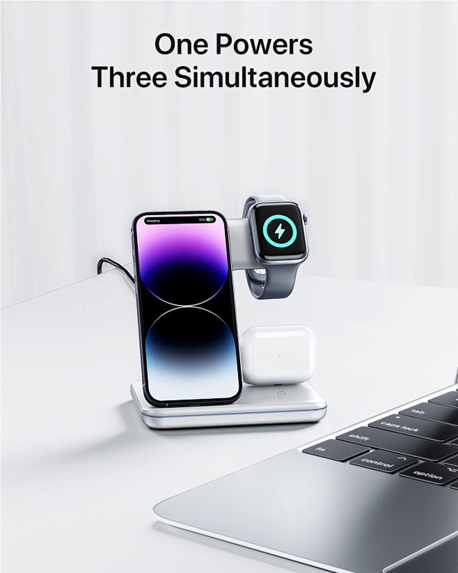 Amazon.com: Intoval Wireless Charger, 3 in 1 Charger for iPhone/iWatch ...