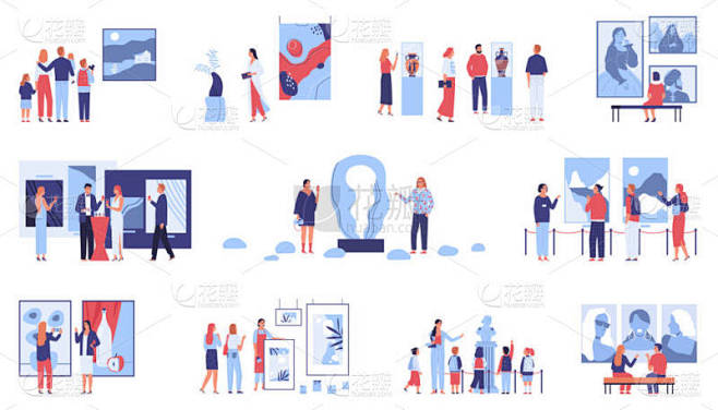 博物馆展览馆图标集