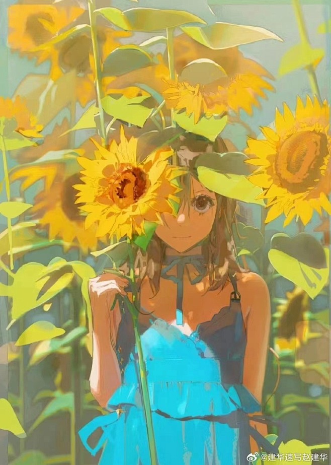 高饱和度画师—Redum 凭空气透视画出神级生命力! 向日葵 花