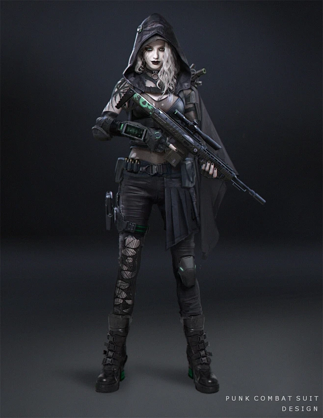 Punk combat suit-花瓣网