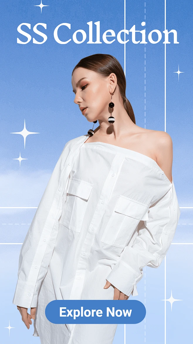 Blue Sky Simulation Background Fashion Women's Wear Display Ecommerce ...