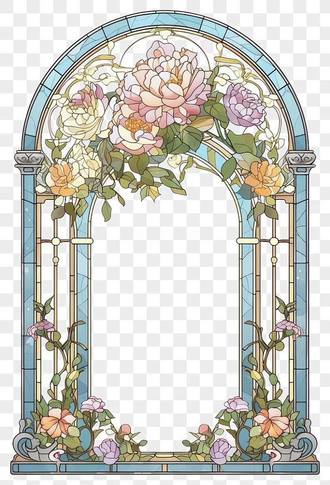 Download free png of PNG Arch art nouveau Floral decorative arched. by ...
