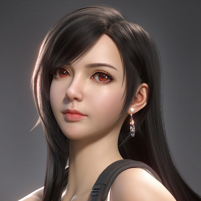 tifa_fans, euginnx _Wu : 美型网络班CG案例。制作的蒂法同人练习 max制作 阿诺德渲染 ox毛发。第五期正在招生中 ...