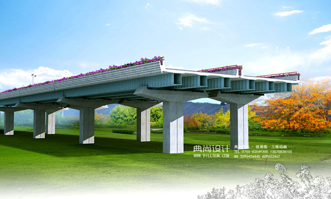 16桥梁剖面效果图 桥梁效果图设计