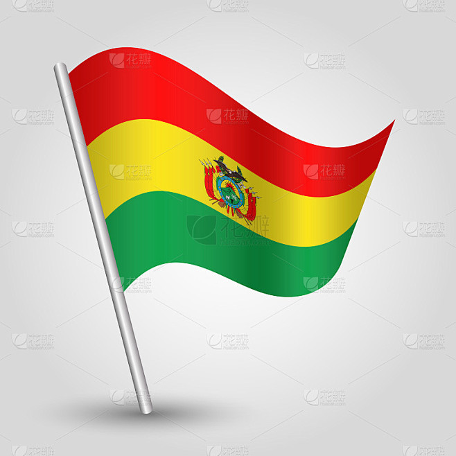 vector waving simple triangle bolivian flag on sla