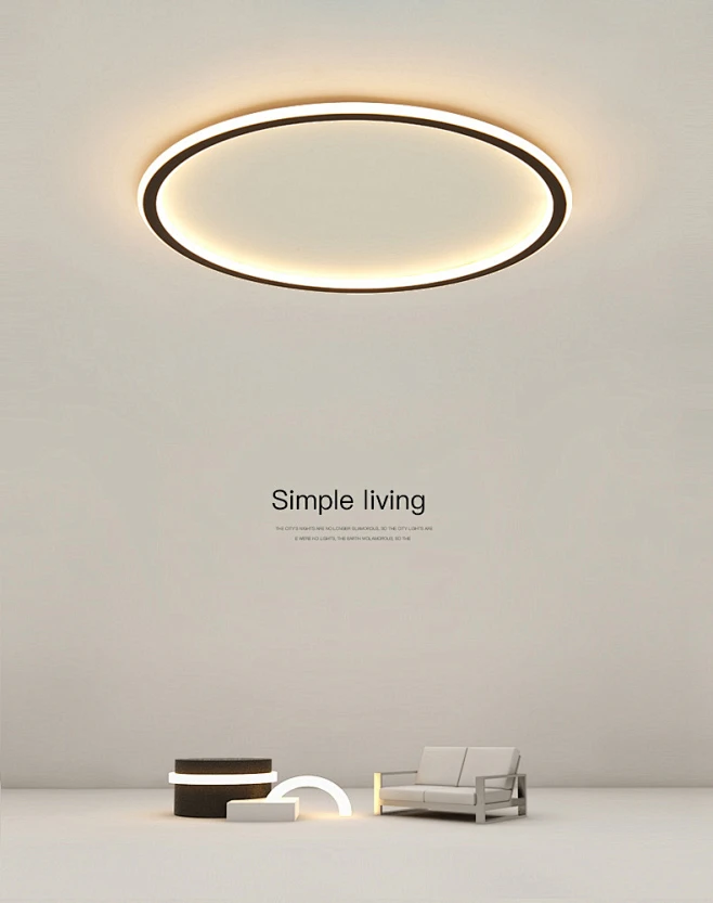 简约吸顶灯led现代时尚北欧圆形家用客厅灯创意卧室灯书房灯具ins-tmall.com天猫-花瓣网