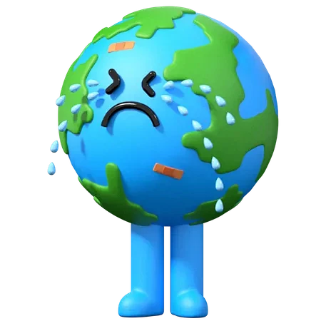 Crying Earth 3D Illustration