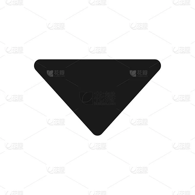 Down direction triangle black arrow icon素材-花瓣网