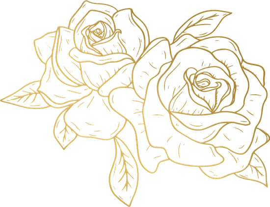 Metallic Monoline Gold Roses-花瓣网