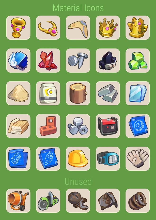 Materials for Planet Gold Rush : Material concepts, models and icons ...