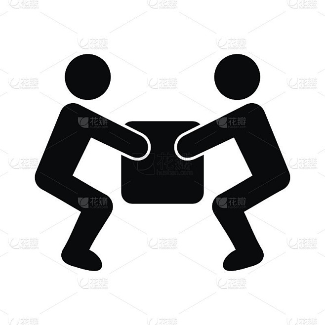 搬运重物，矢量黑色图标
