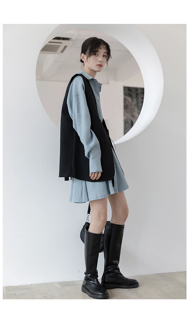 「GUIER」侧边搭扣收腰西装马甲女2020年秋冬气质百搭v领背心外套-淘宝网-花瓣网