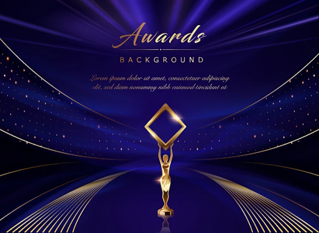 高级大气黑金舞台颁奖典礼晚会年会海报背景展板ai矢量设计素材-淘宝网-花瓣网