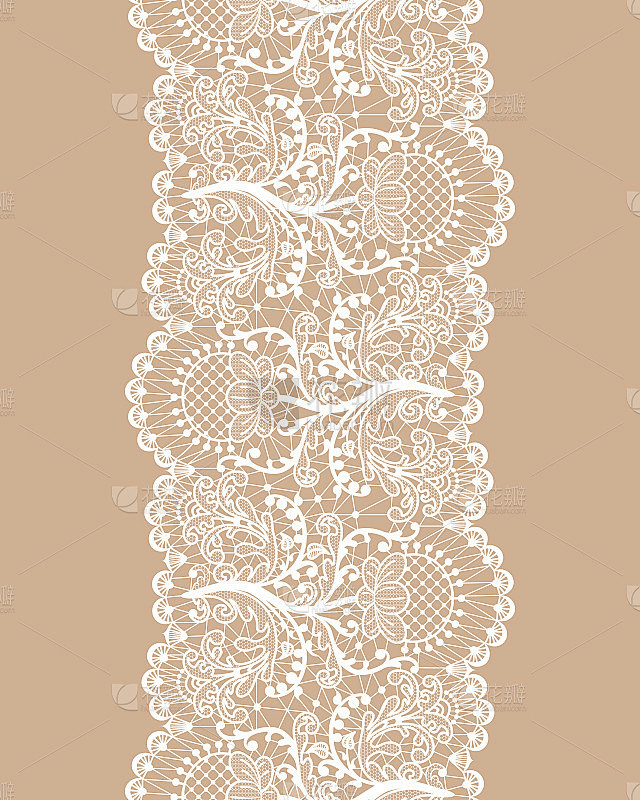 无缝的白色花边