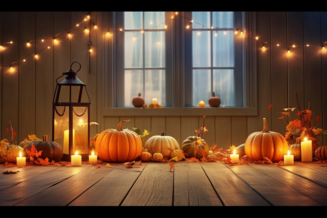 摄图网_600310444_感恩节的南瓜装饰(非企业商用)