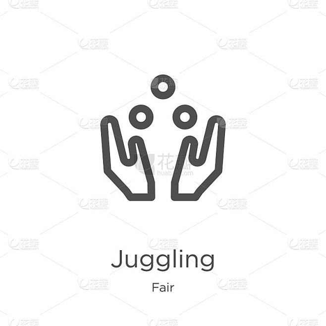 Juggling icon vector from fair collection. Thin li